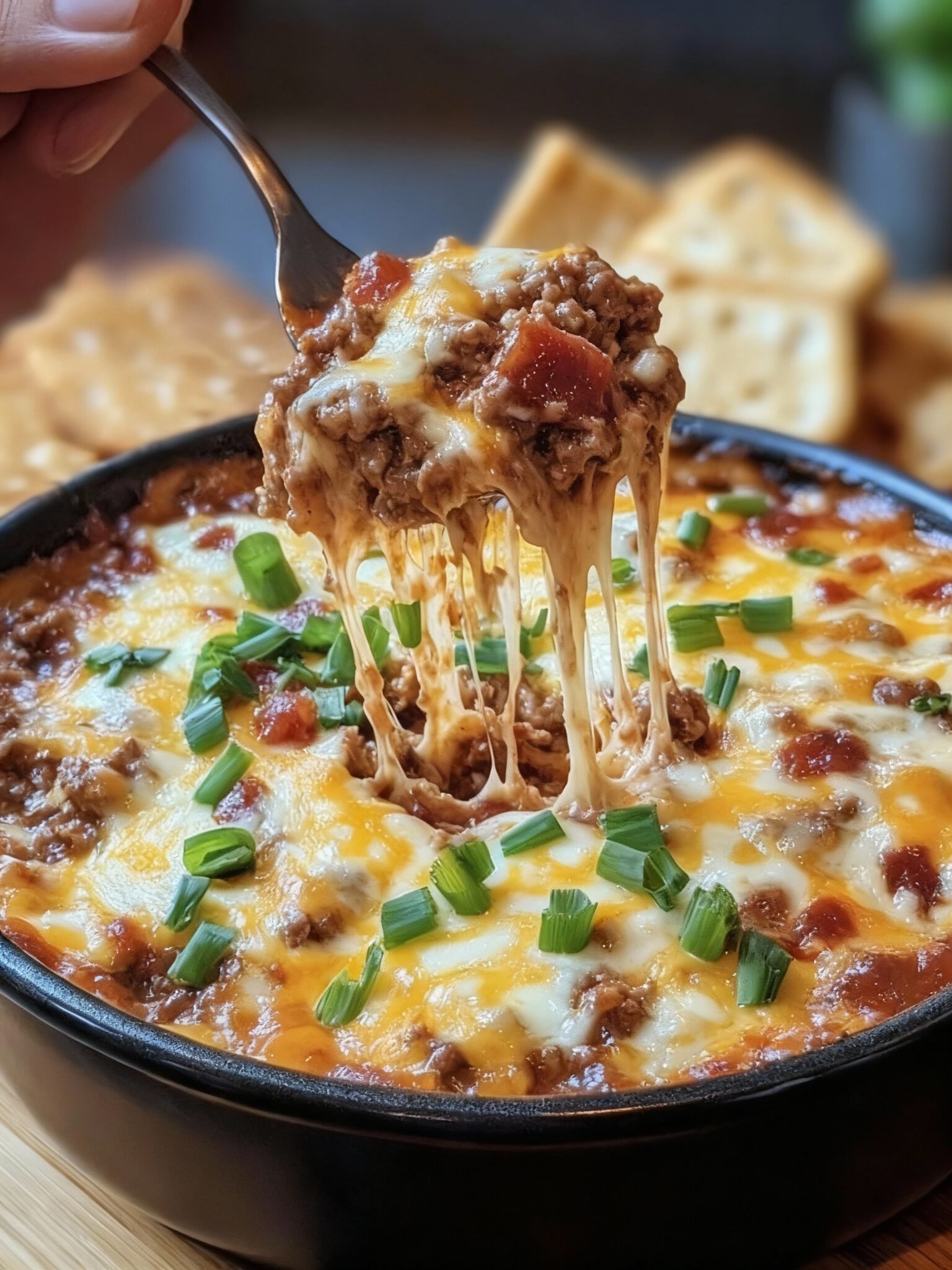 Bourbon BBQ Bacon Cheeseburger Dip Recipe - rapidrecipes.blog