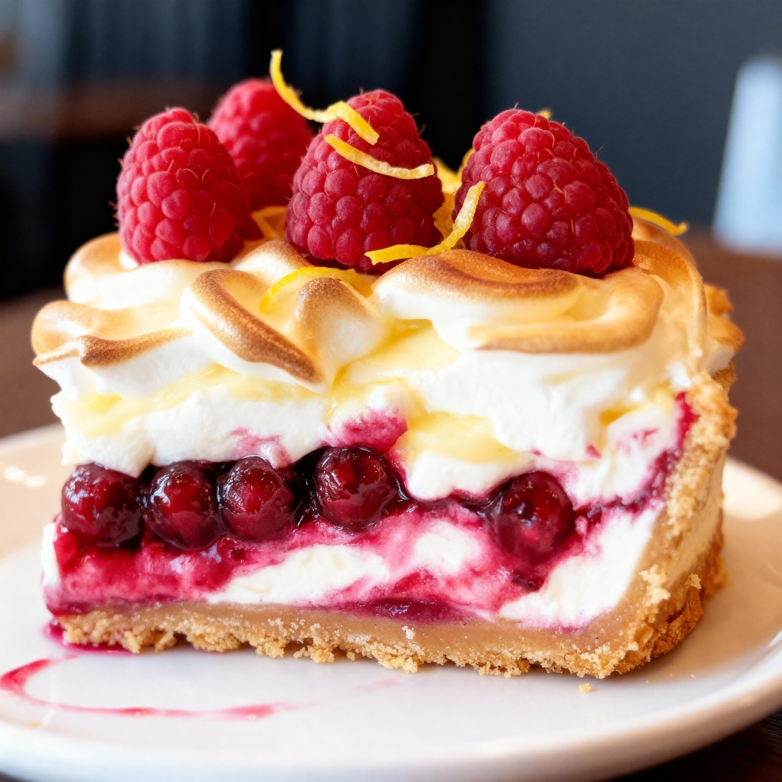 Lemon Raspberry Meringue Cheesecake Recipe - rapidrecipes.blog