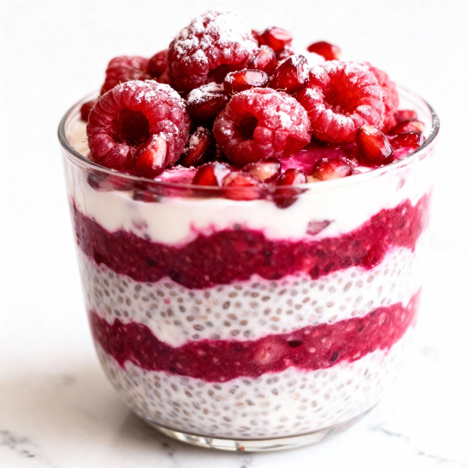 Raspberry Pomegranate Chia Pudding Parfait Recipe - rapidrecipes.blog